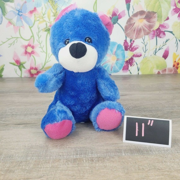 Kellytoy | Toys | Kellytoy Animal Pals Blue Dog Plush 1 Pink Ears Paws ...